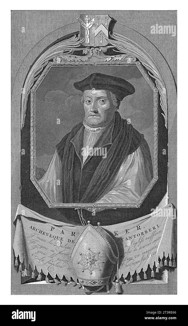 Portrait of Matthew Parker, Archbishop of Canterbury, Pieter van Gunst ...