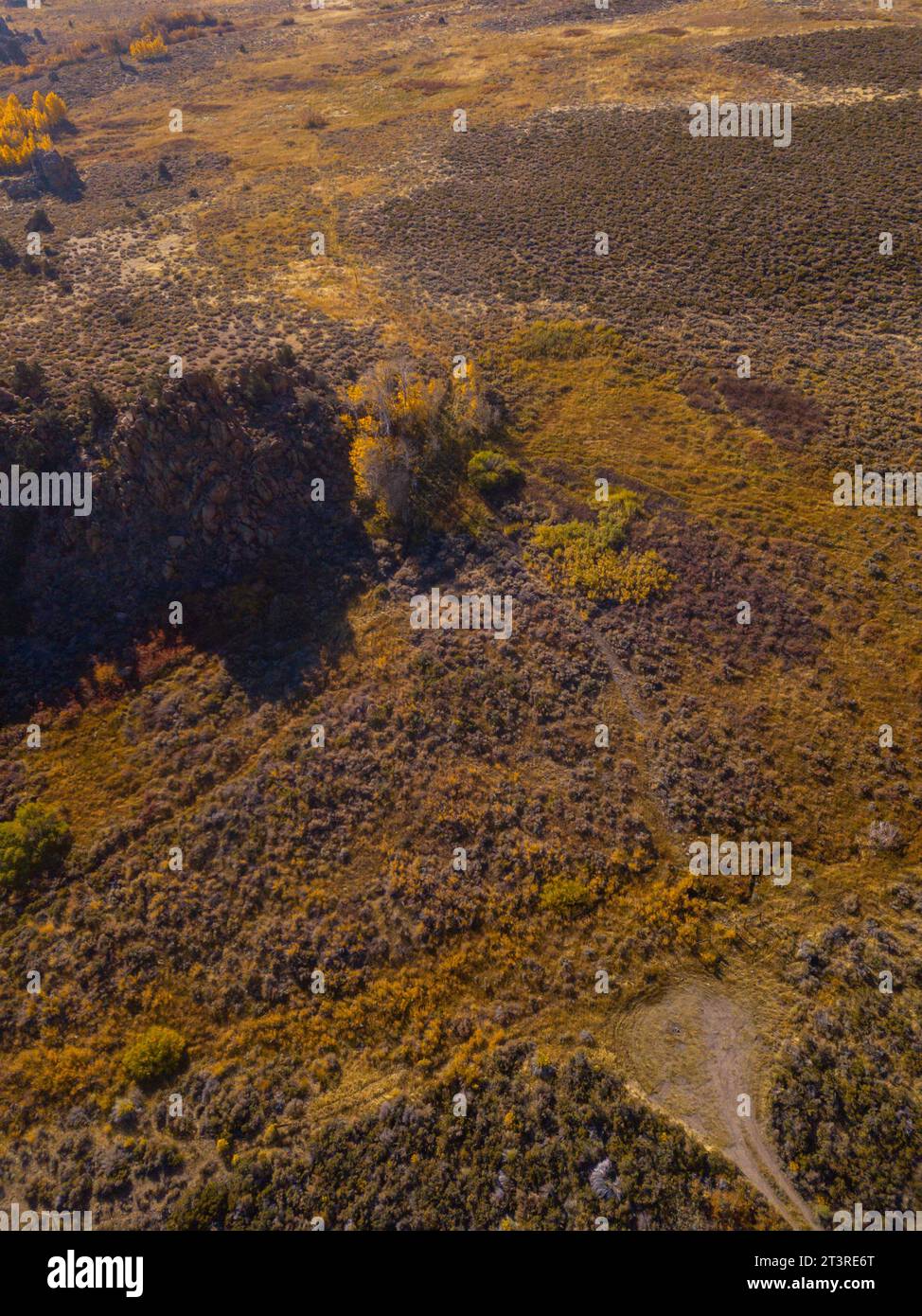 Aerial Views of Eastern Sierra Nevada Mountains taken with drone during ...