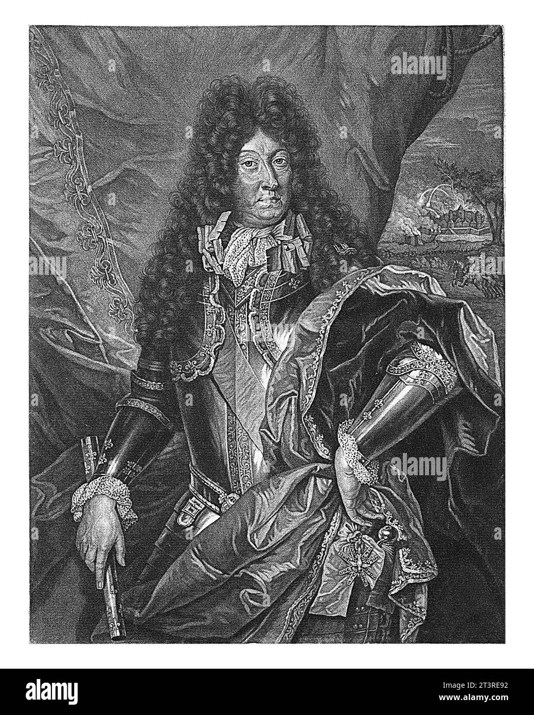 Portrait of the French King Louis XIV, Pieter Schenk (I), after Pierre ...