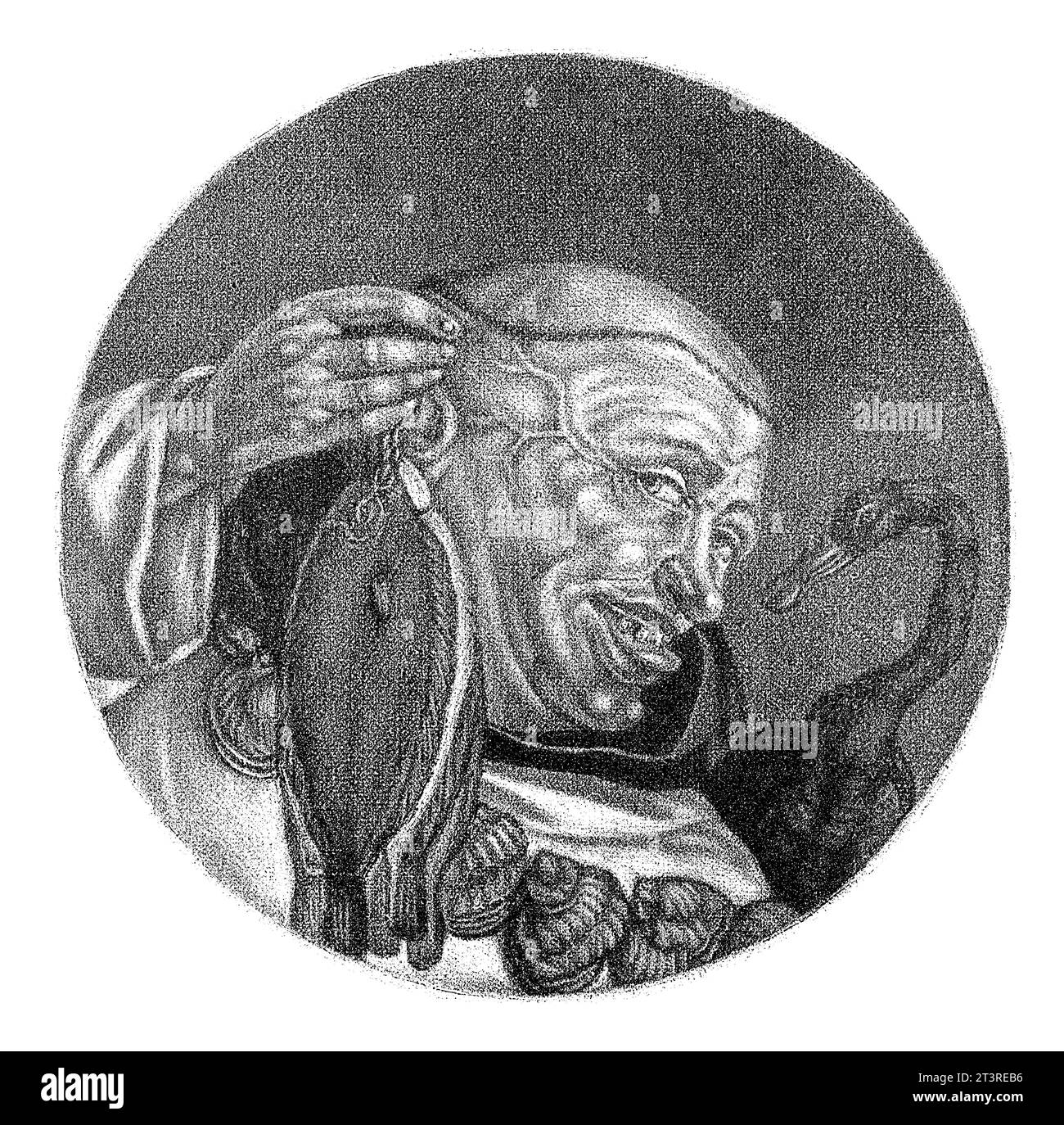 Monk with a Fish and a Swan, Jacob Gole, after Cornelis Dusart, 1693 ...