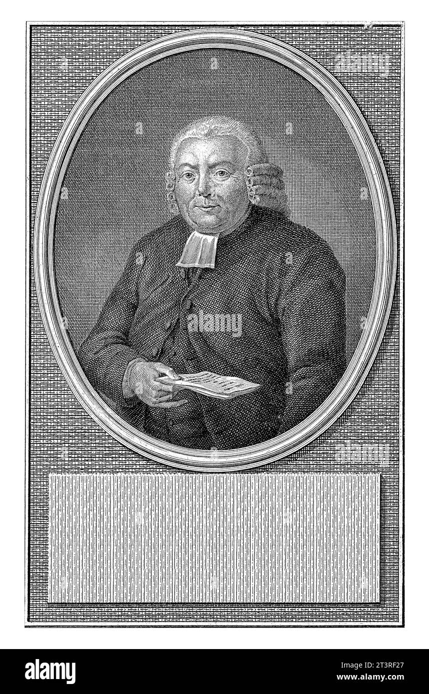 Portrait of preacher Adrianus Mandt, Johannes Christiaan Bendorp, after ...