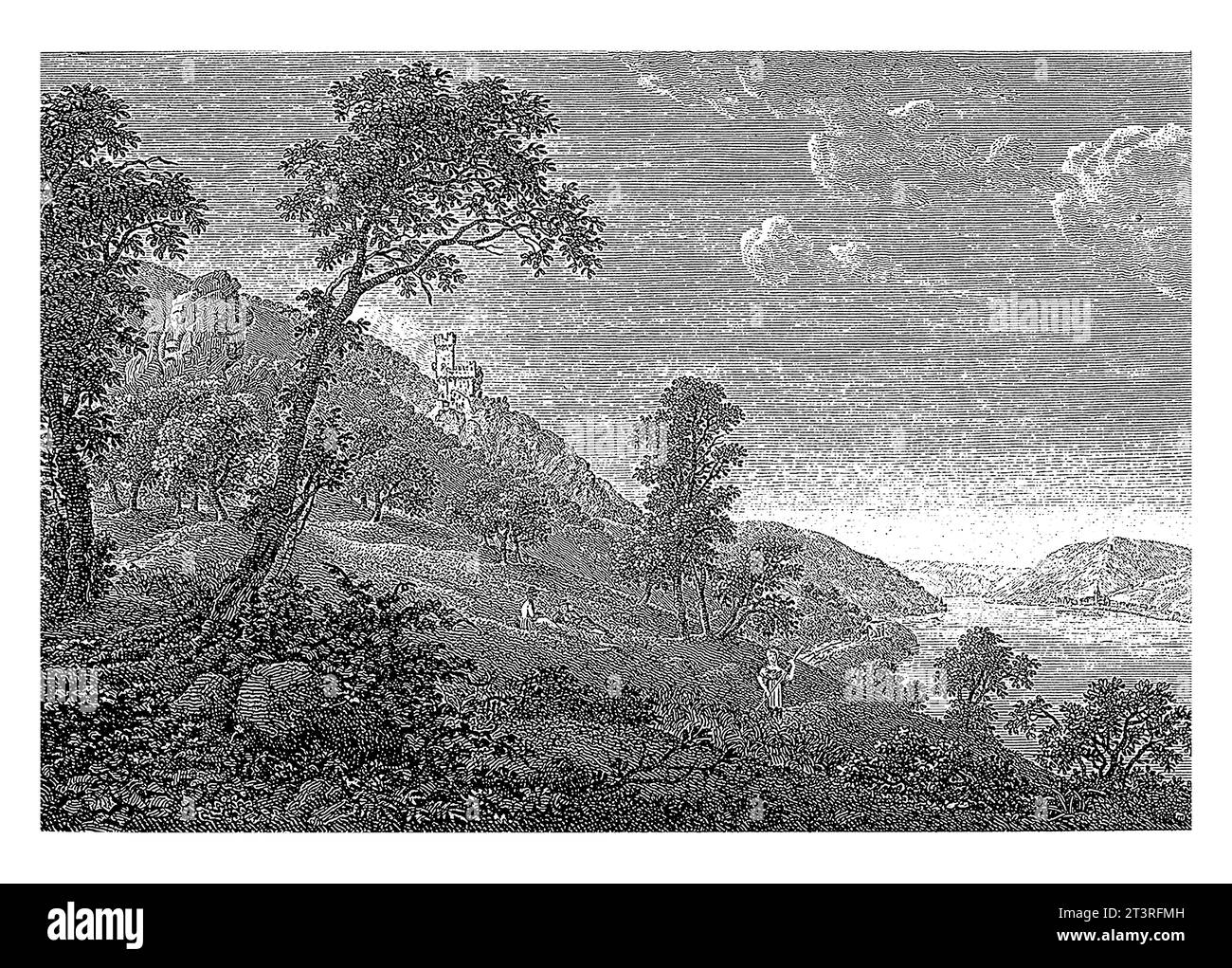 View of the ruins of Sooneck Castle, Jakob Wilhelm Christian Roux, 1822 ...