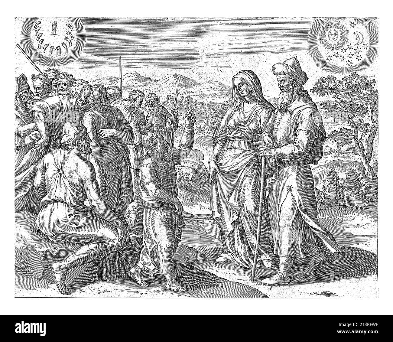 Joseph's dreams, Hans Collaert,1596 - 1643 Joseph explains his dreams ...