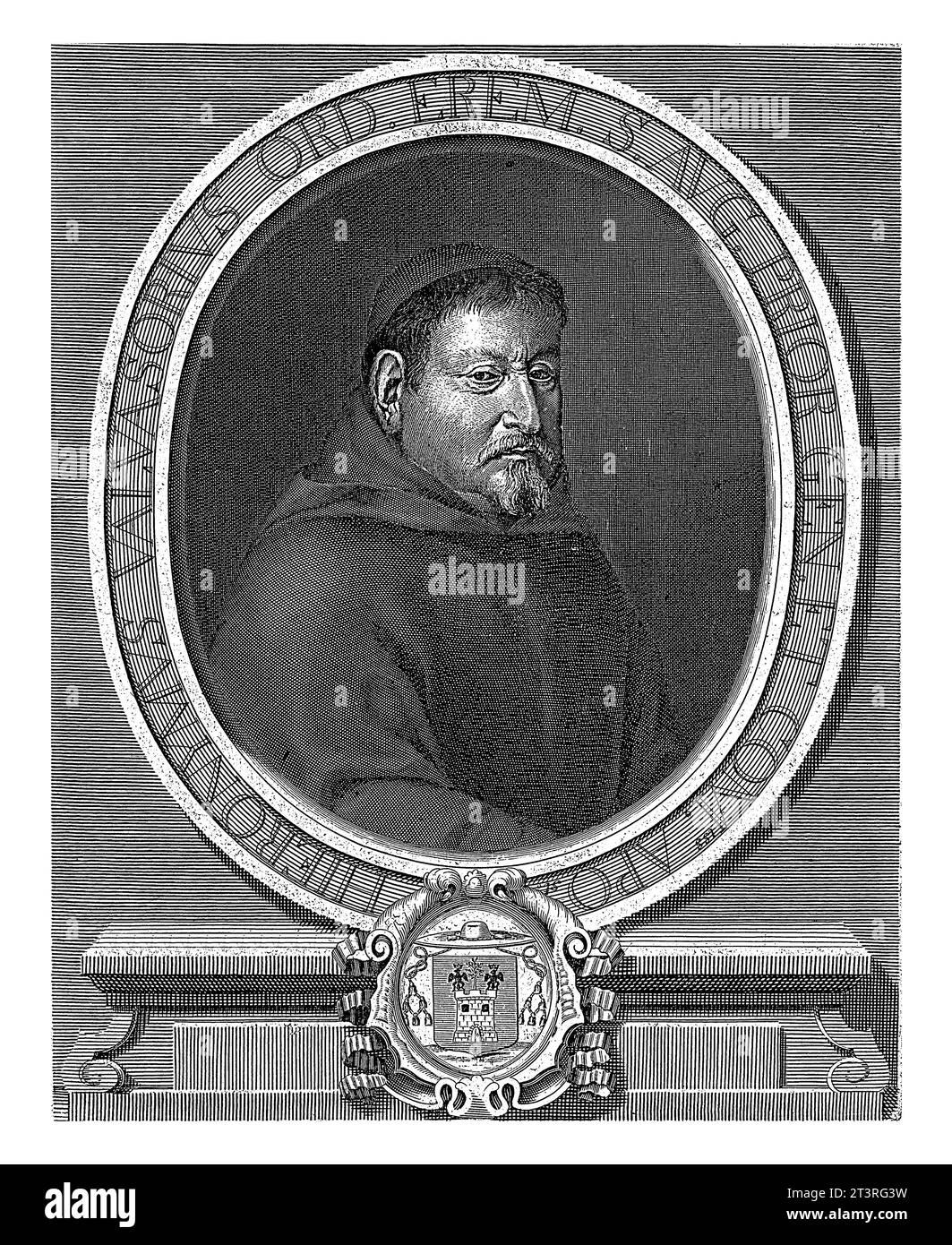 Portret van Jerome Vavaseur, Pierre Landry, 1669, vintage engraved ...