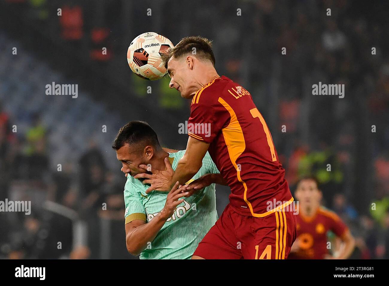Rome, Italy. 26th Oct, 2023. Ivan Schranz of Slavia Prague and Diego ...