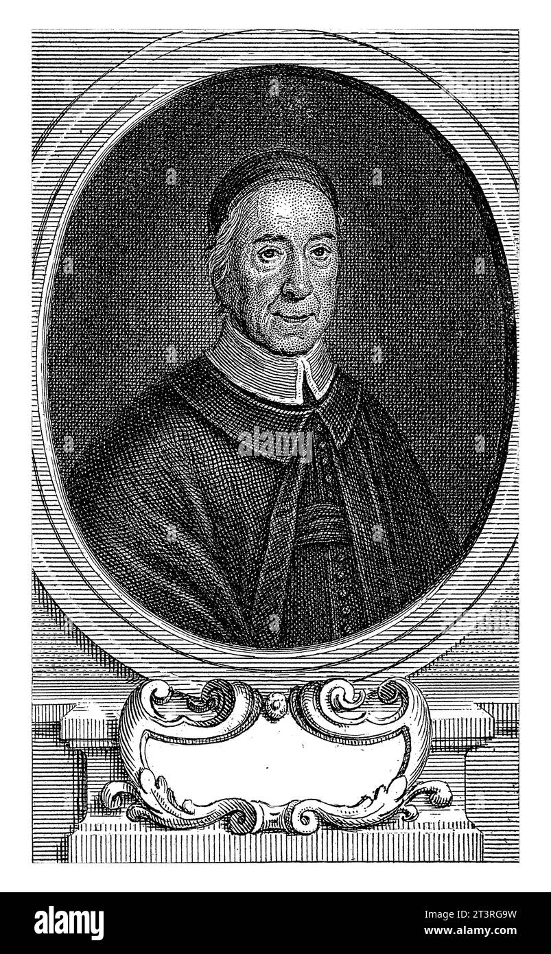Portrait of Pasquier Quesnel, Jacob Gole, 1717 Portrait in oval frame ...