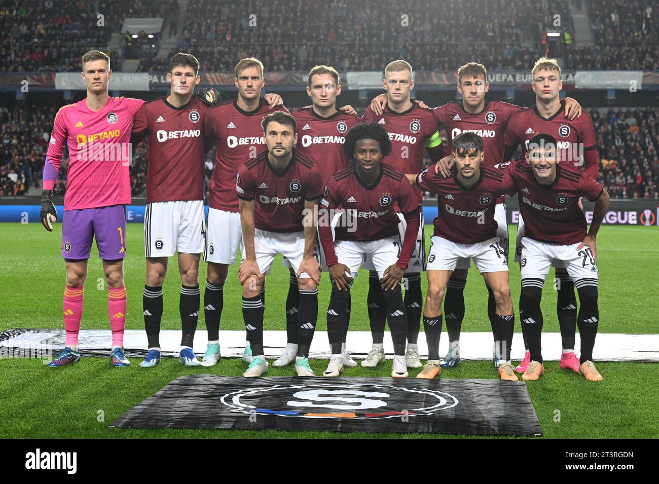 Prague, Czech Republic. 26th Oct, 2023. Soccer players of Sparta Praha ...