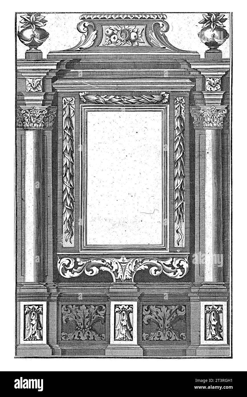 Frame between Corinthian columns, anonymous, c. 1600 - c. 1699 Three ...