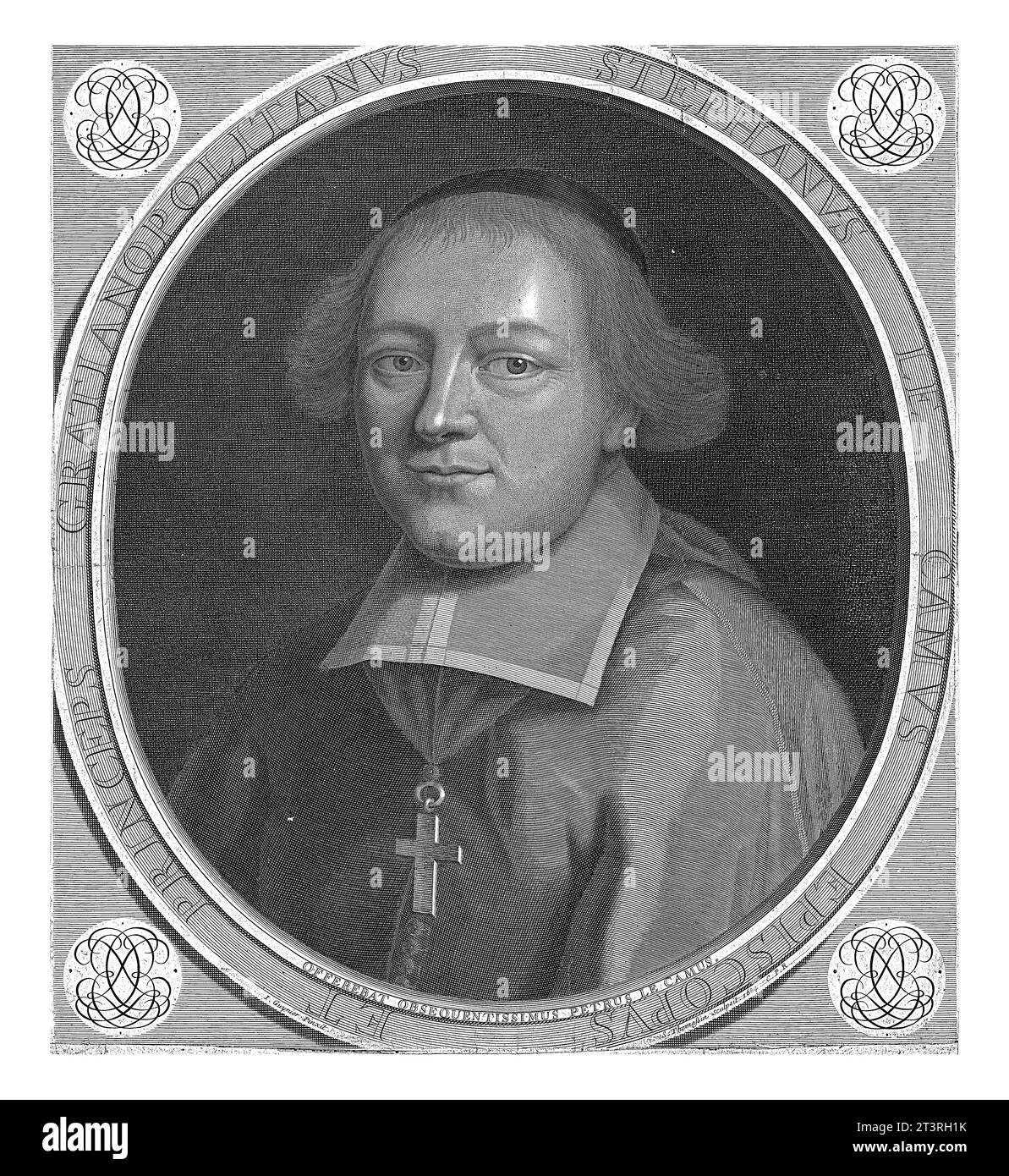 Portrait of Etienne le Camus in an Oval Frame, Simon Thomassin, after ...