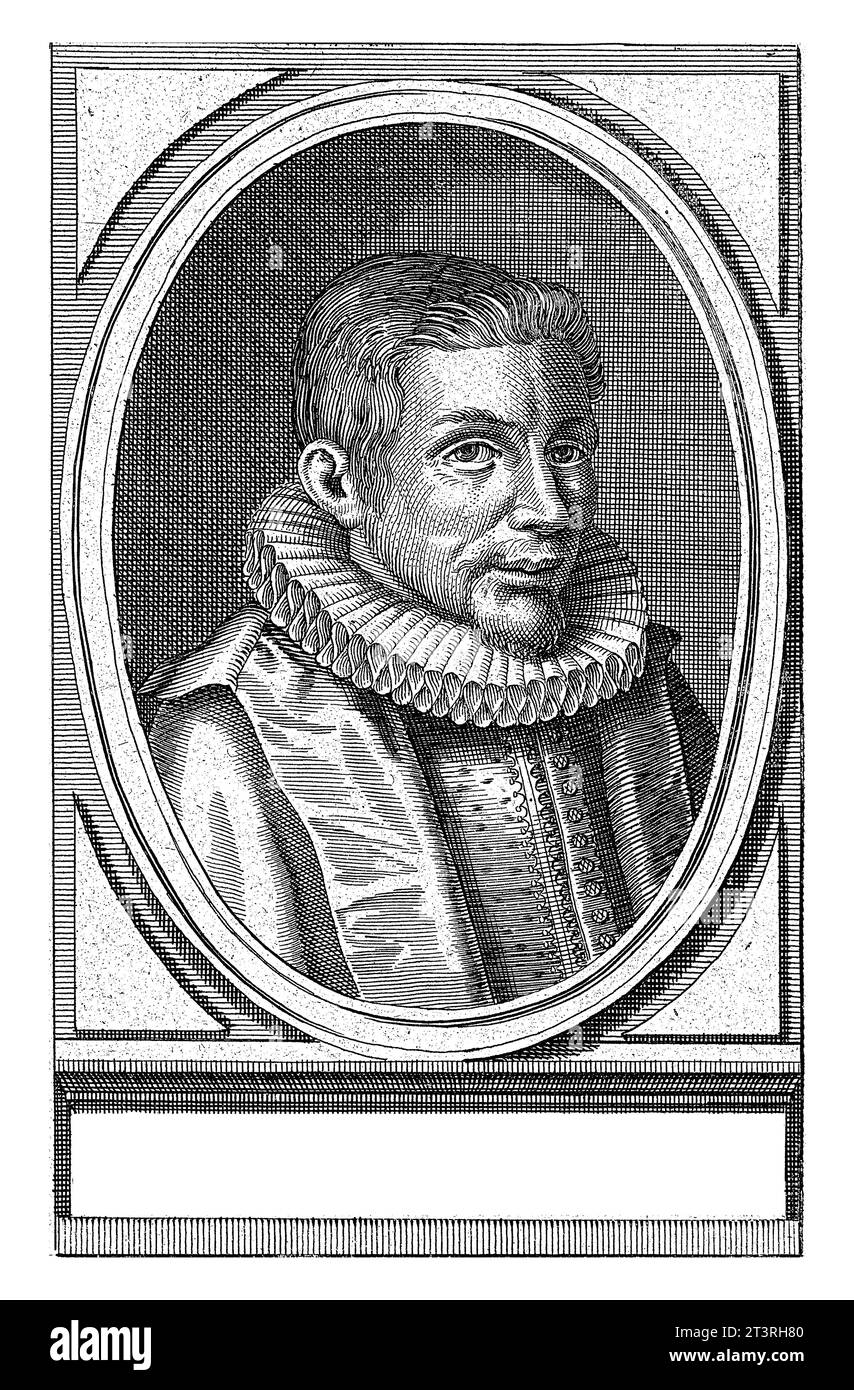 Portrait bust in oval to the right of Johan van der Does, lord of ...