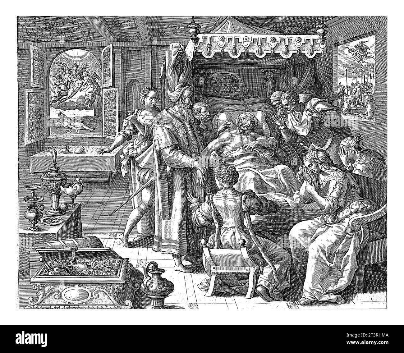 The Death of the Rich Man, Crispijn van de Passe (I), after Maerten de ...