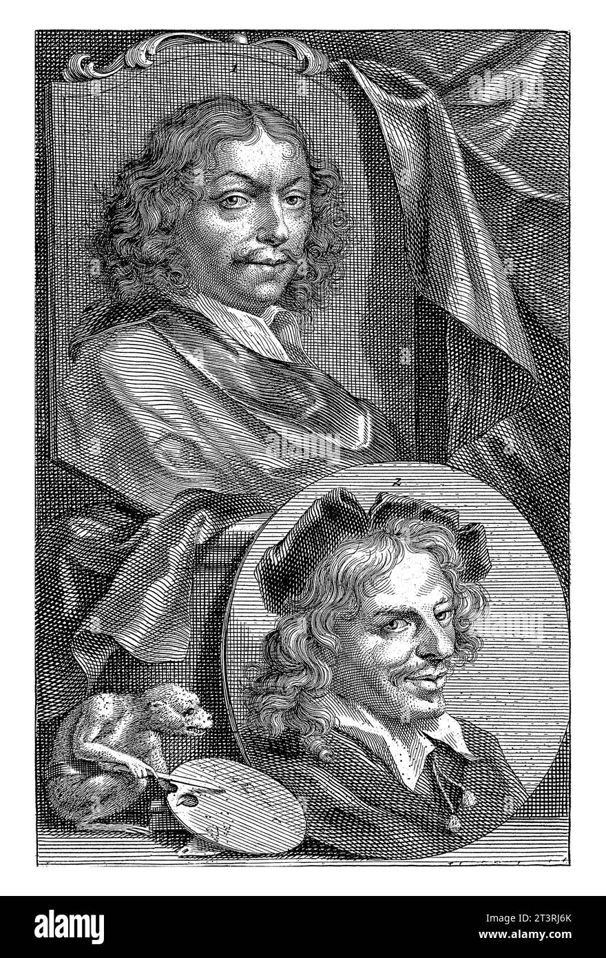 Portraits of Frans van Mieris and Jan Havicksz. Steen, Jacob Houbraken ...