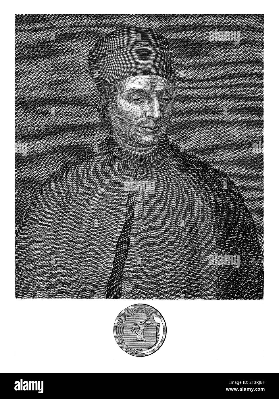 Portrait of Raffaello Maffei, Francesco Allegrini, after Giuseppe ...