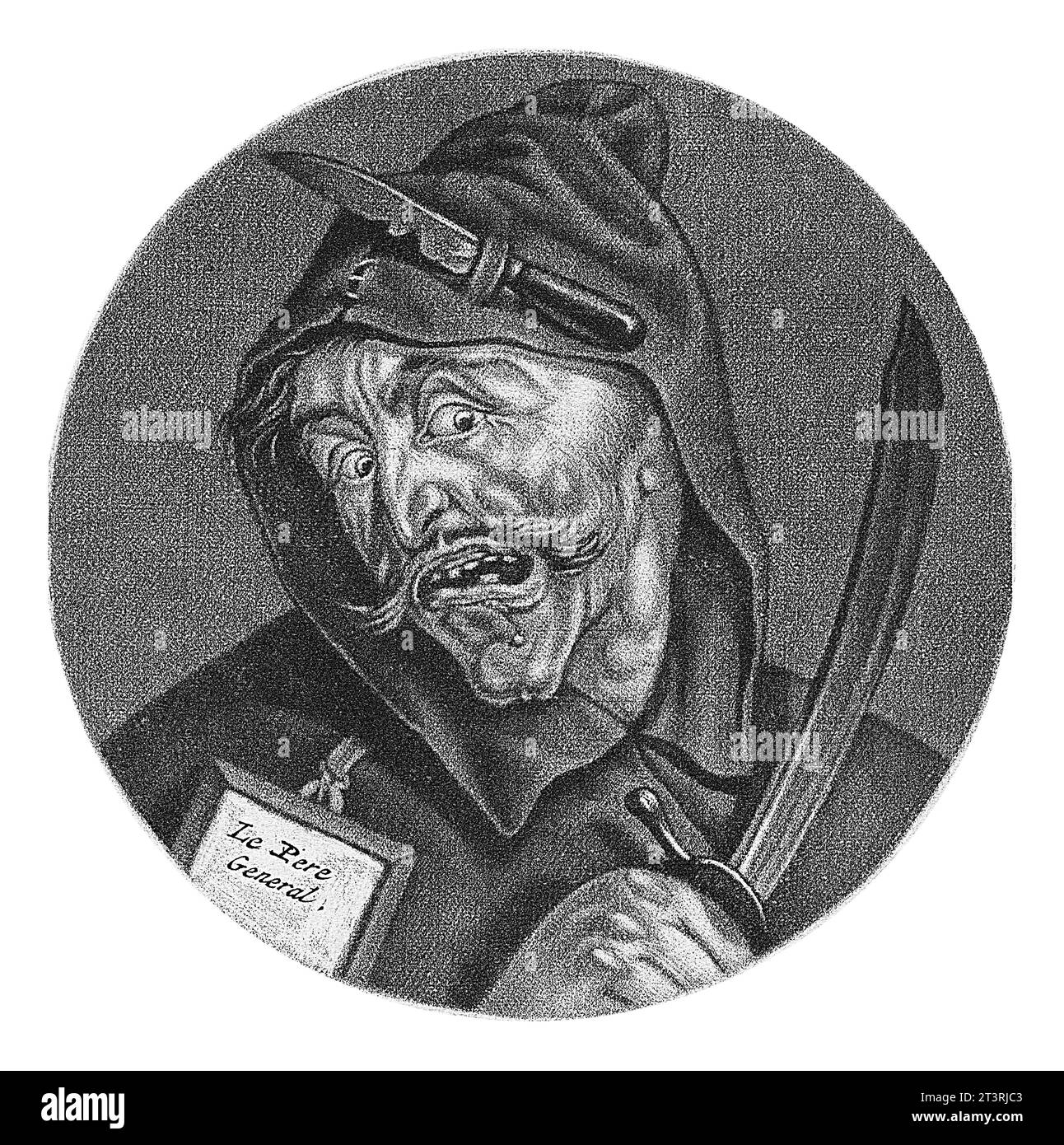 Anger, Jacob Gole, after Cornelis Dusart, 1693 - 1700 A monk with a ...