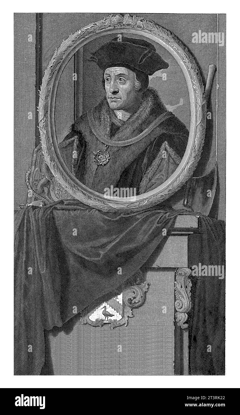 Portrait of Thomas More, Pieter van Gunst, after Adriaen van der Werff ...