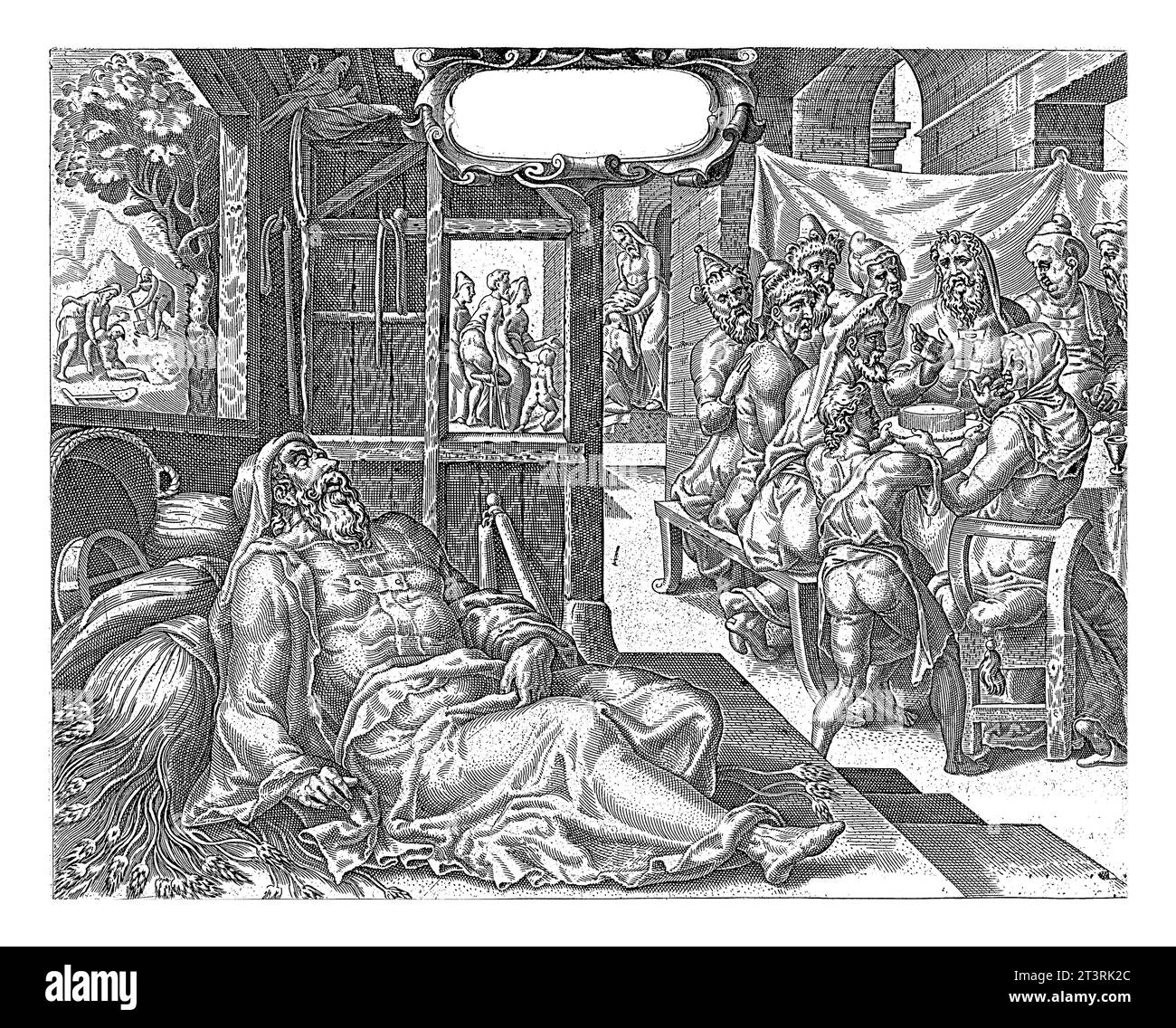 Tobit's blindness, anonymous, after Maarten van Heemskerck, 1626 - 1676 ...