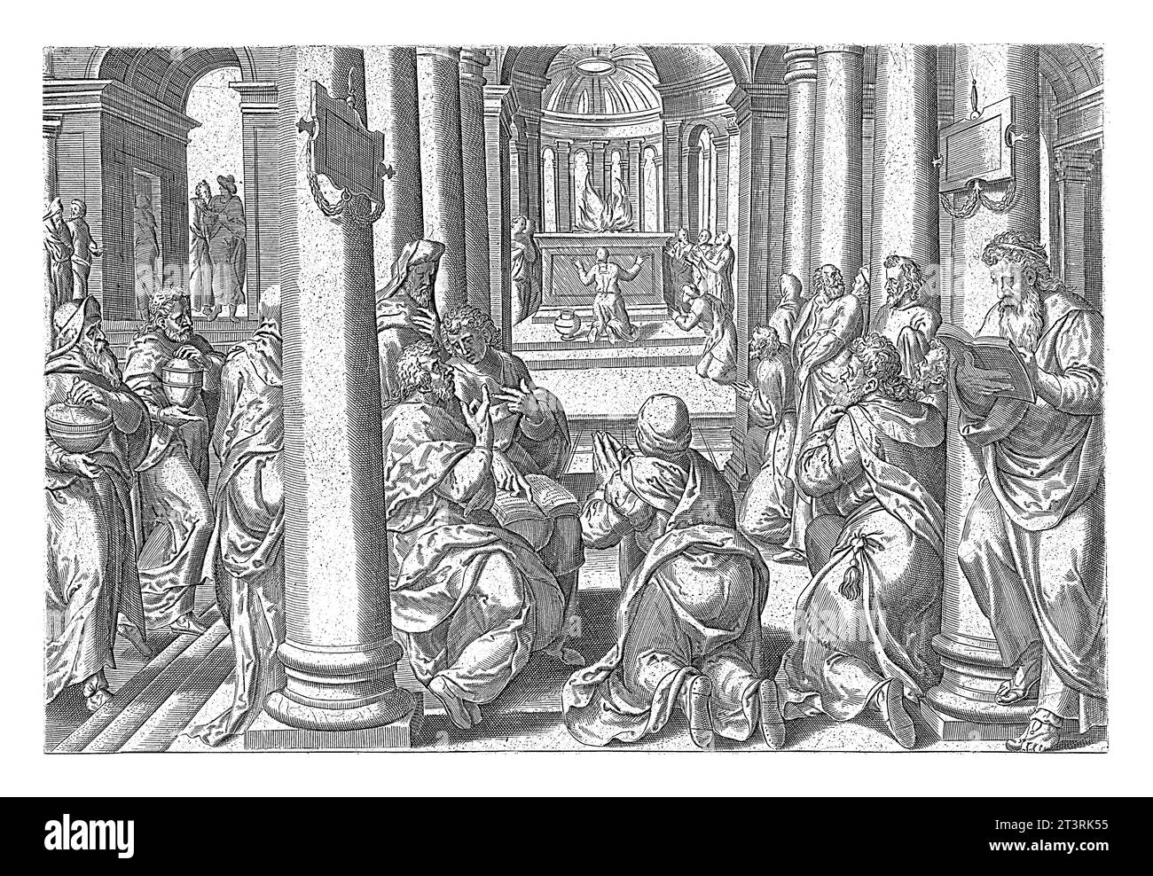 New altar consecrated, Johannes Wierix, after Gerard van Groeningen, 1579 The new altar in the ...