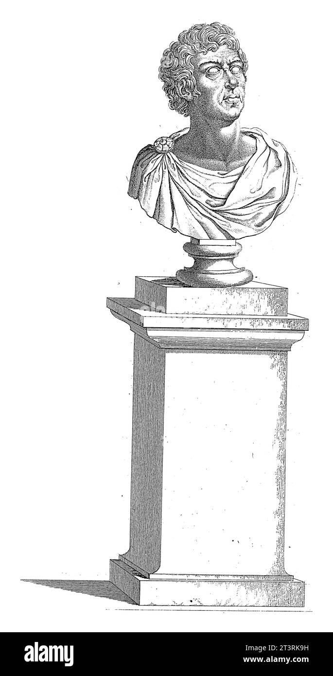 Portrait bust of painter Andrea Appiani on a plinth, Luigi Rados, after ...