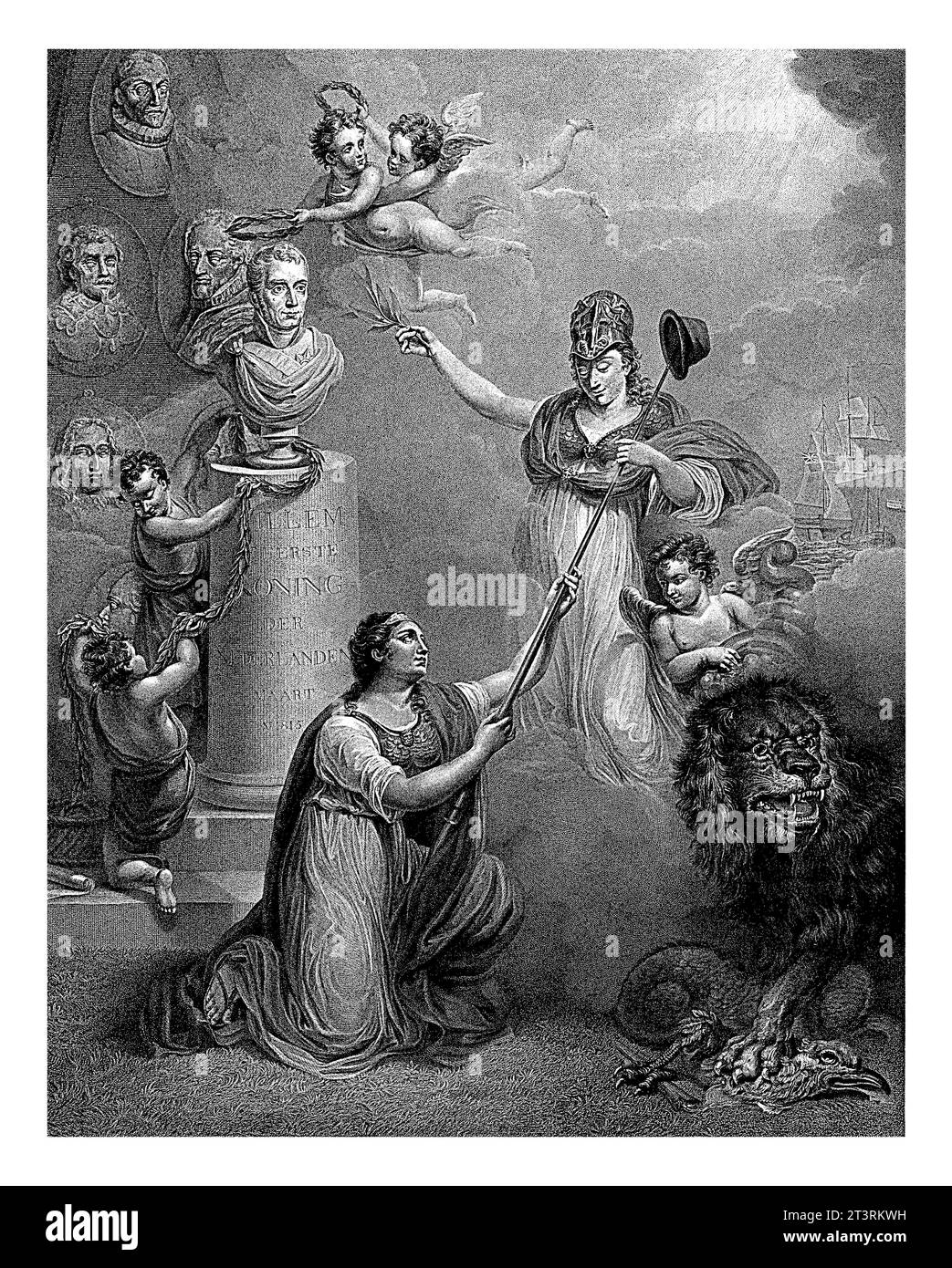 Tribute to King Willem I, 1816, Willem van Senus, after Jan Willem ...