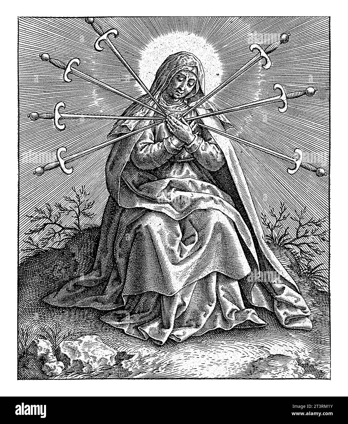 The seven of swords Black and White Stock Photos & Images - Alamy