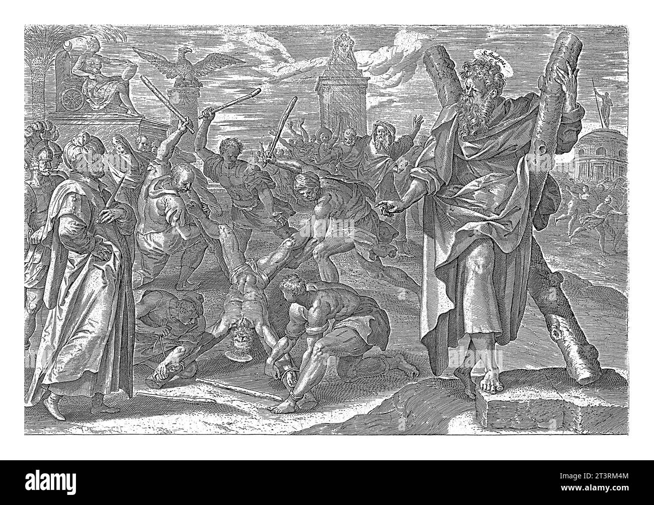 Crucified on x shaped cross Black and White Stock Photos & Images - Alamy