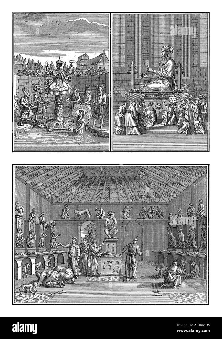 Japanese Gods, Bernard Picart (workshop of), 1724 Sheet with three ...