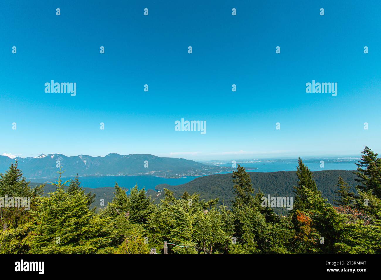 Beautiful view of the ocean and islands from the top of Mount Gardner ...