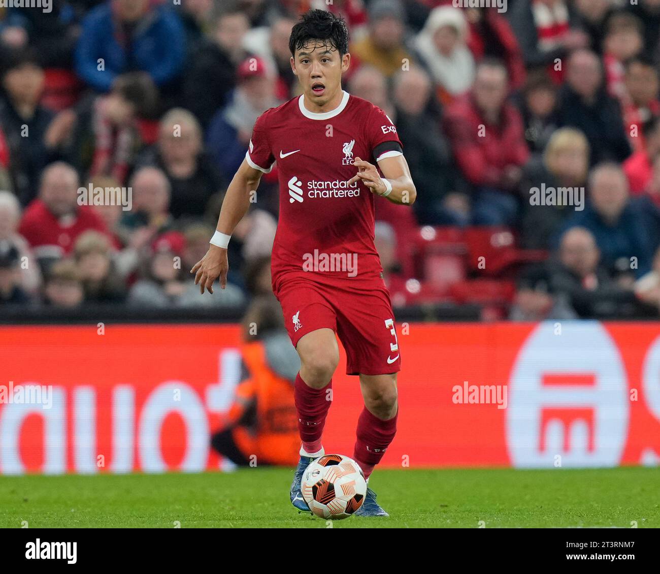 Wataru Endo #3 of Liverpool during the UEFA Europa League match ...