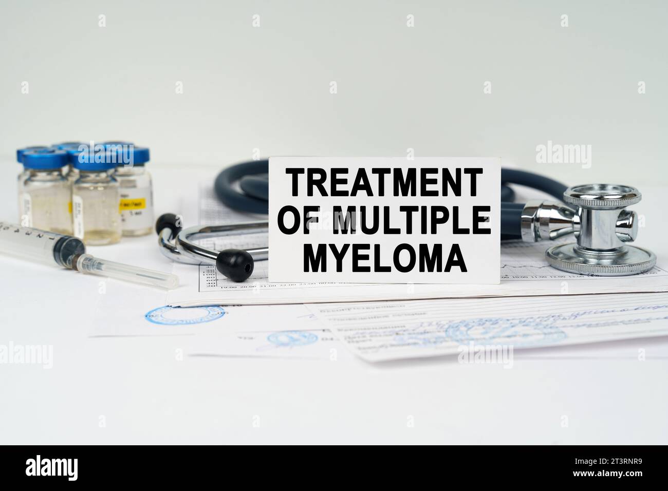 Medical concept. On the medical documents there is a stethoscope ...