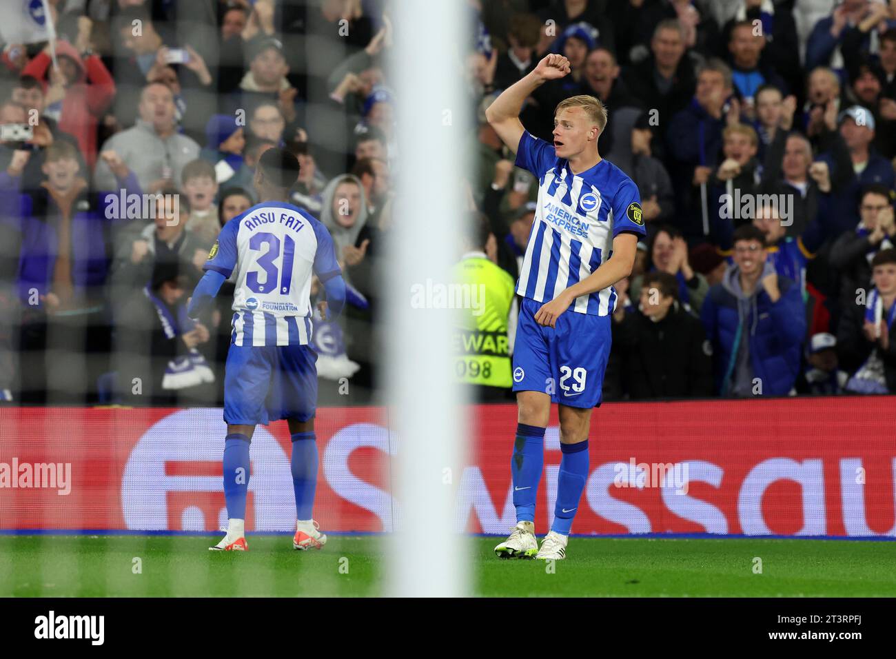 Brighton, UK. 26th Oct, 2023. Goal celebrations for Ansu Fati (31 ...
