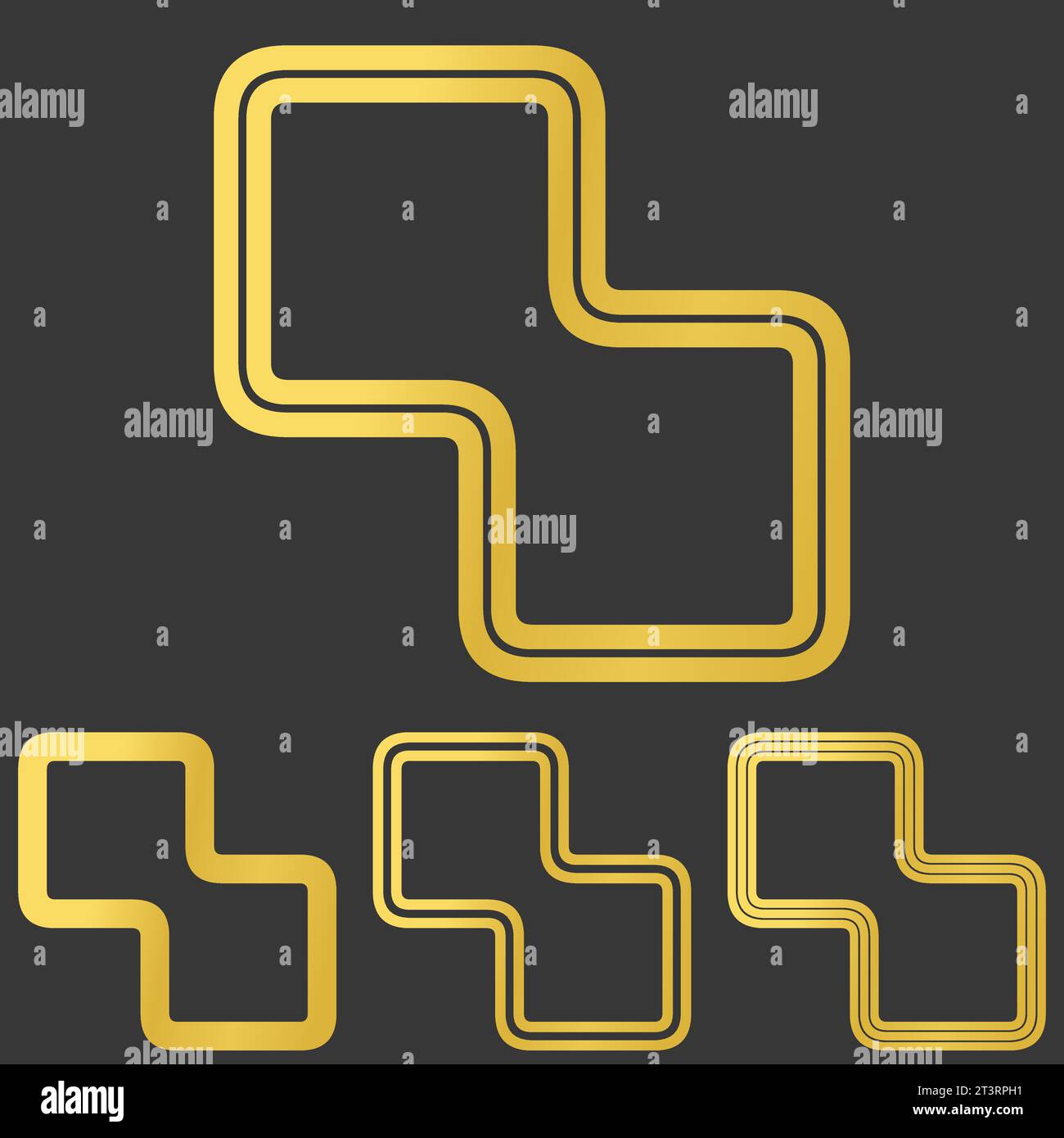 Golden line corporate logo design set Royalty Free Vector Stock Vector ...