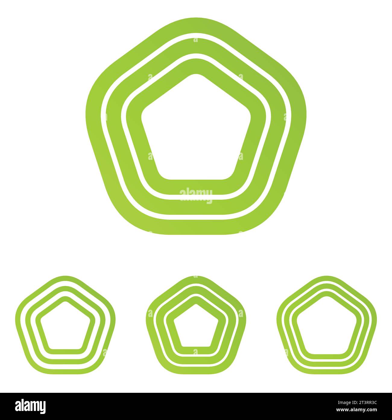 Lime line pentagonal logo design set Royalty Free Vector Stock Vector ...
