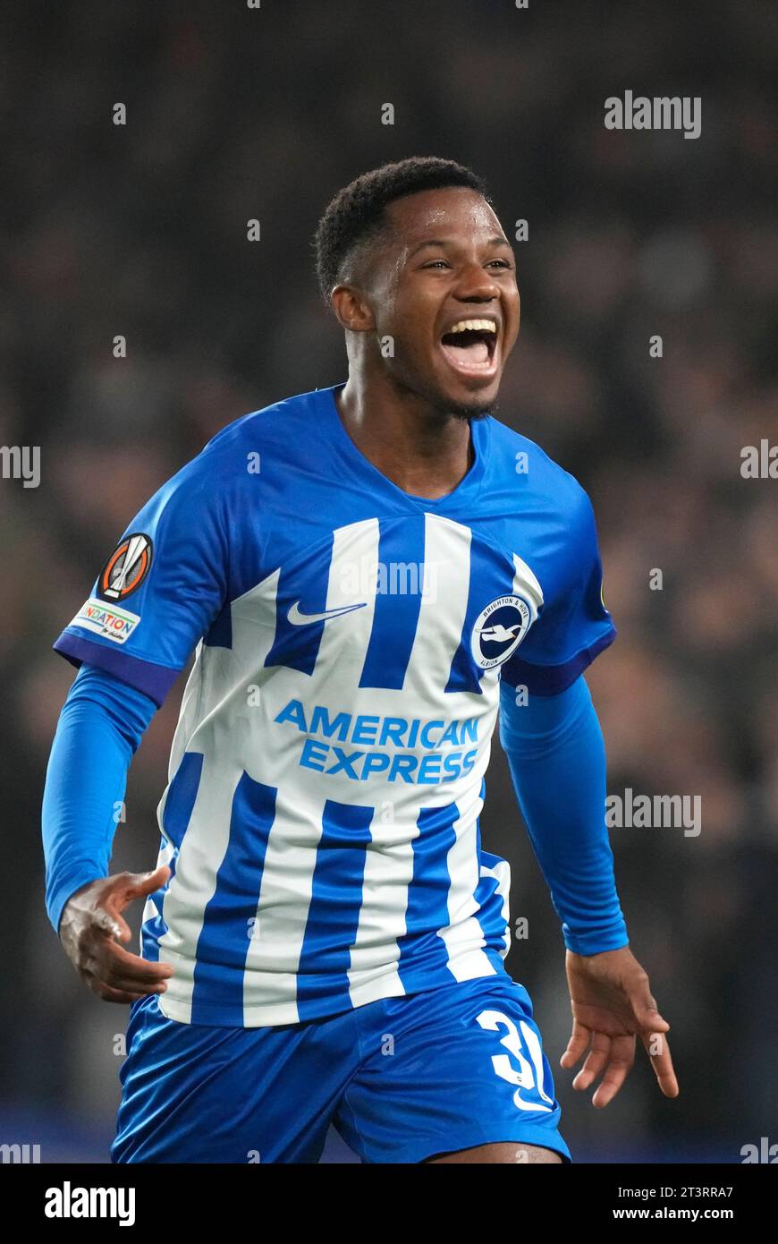 Brighton's Ansu Fati celebrates scoring his sides second goal during ...