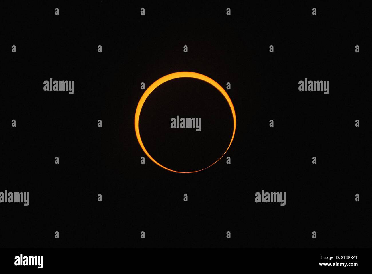 2023 Annular Solar Eclipse at the point of the ring of fire viewed near Albuquerque, New Mexico ...