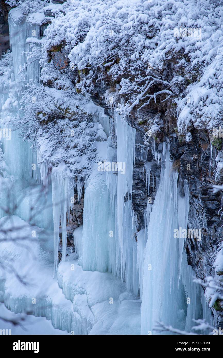 Blue icicle in the Abisko National Park Stock Photo - Alamy