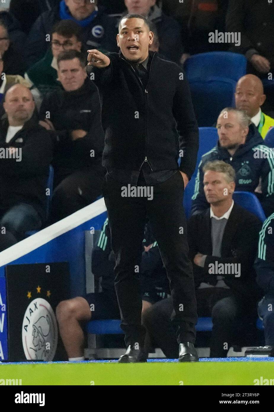 Ajax's caretaker coach Hedwiges Maduro reacts during the Europa League ...