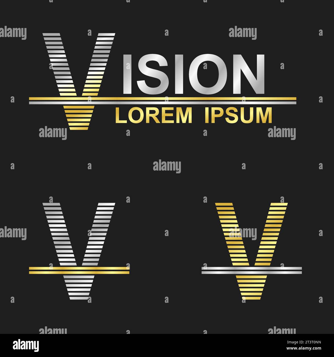 Metallic business font design - letter v Vector Image Stock Vector ...