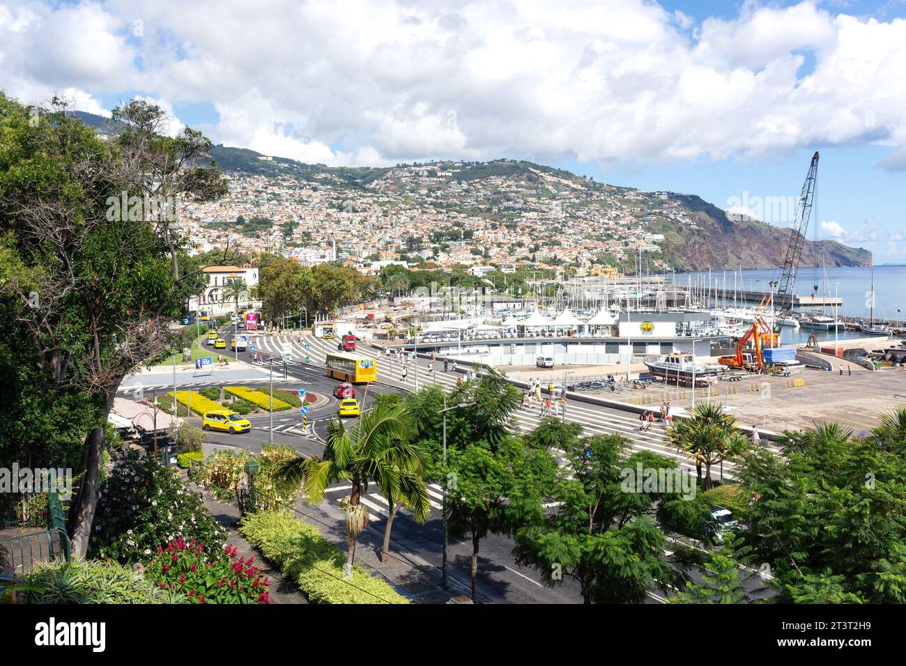 City waterfront from Parque de Santa Catarina, Avenue Do Mar, Funchal ...
