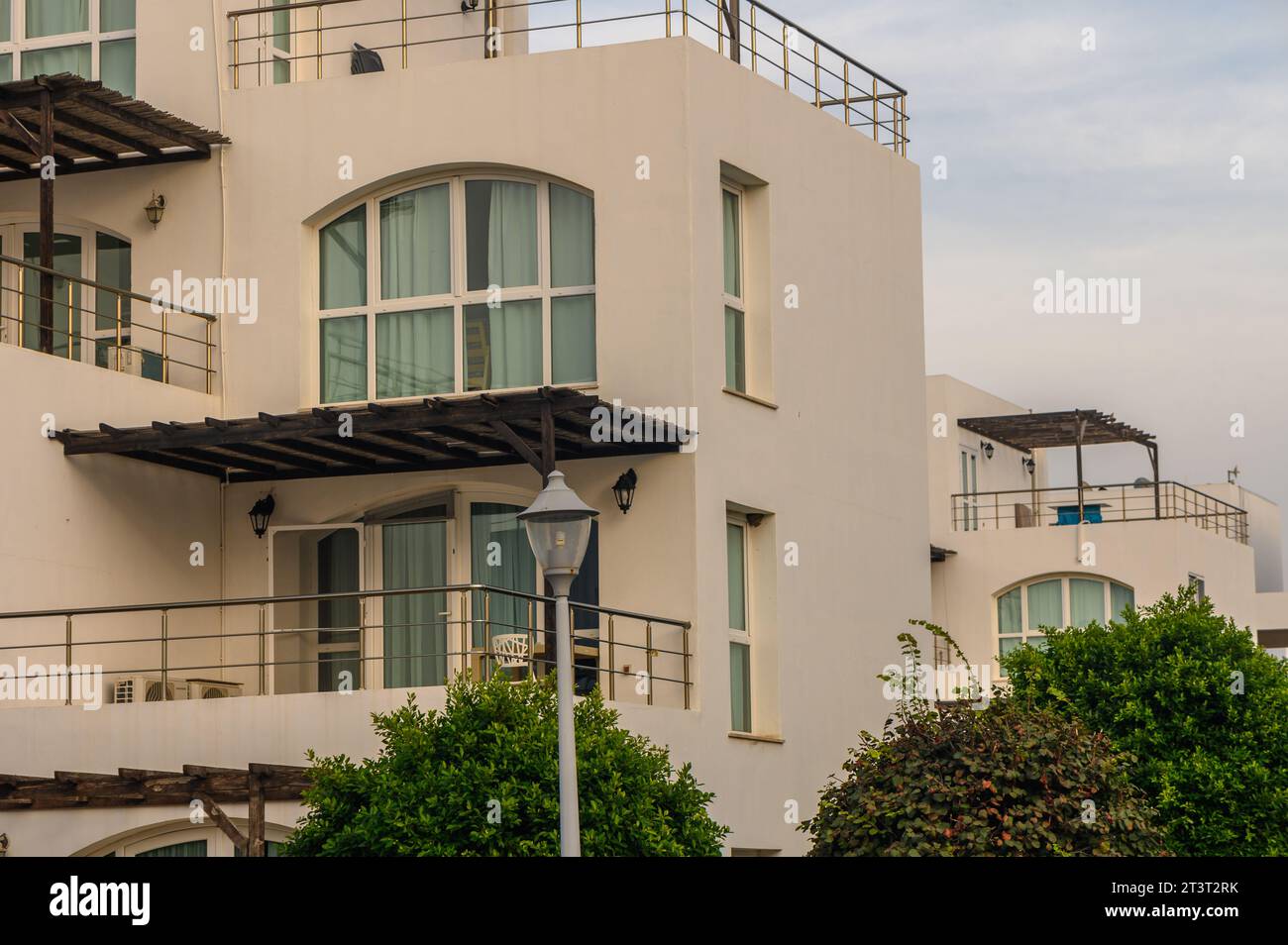 residential complex with white villas in Mediterranean style 1 Stock ...