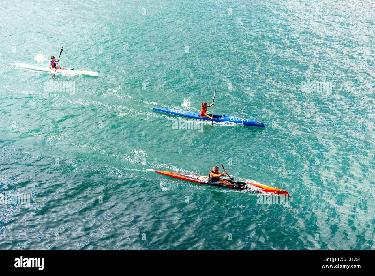 Family kayaking in harbour, Funchal, Madeira, Portugal Stock Photo - Alamy