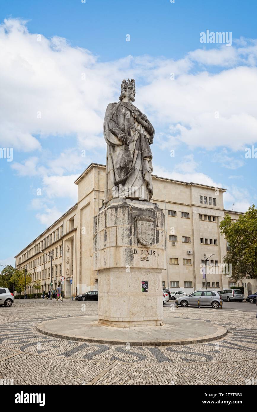 Statue of Portuguese King Denis (Dom Dinis) at the University of ...