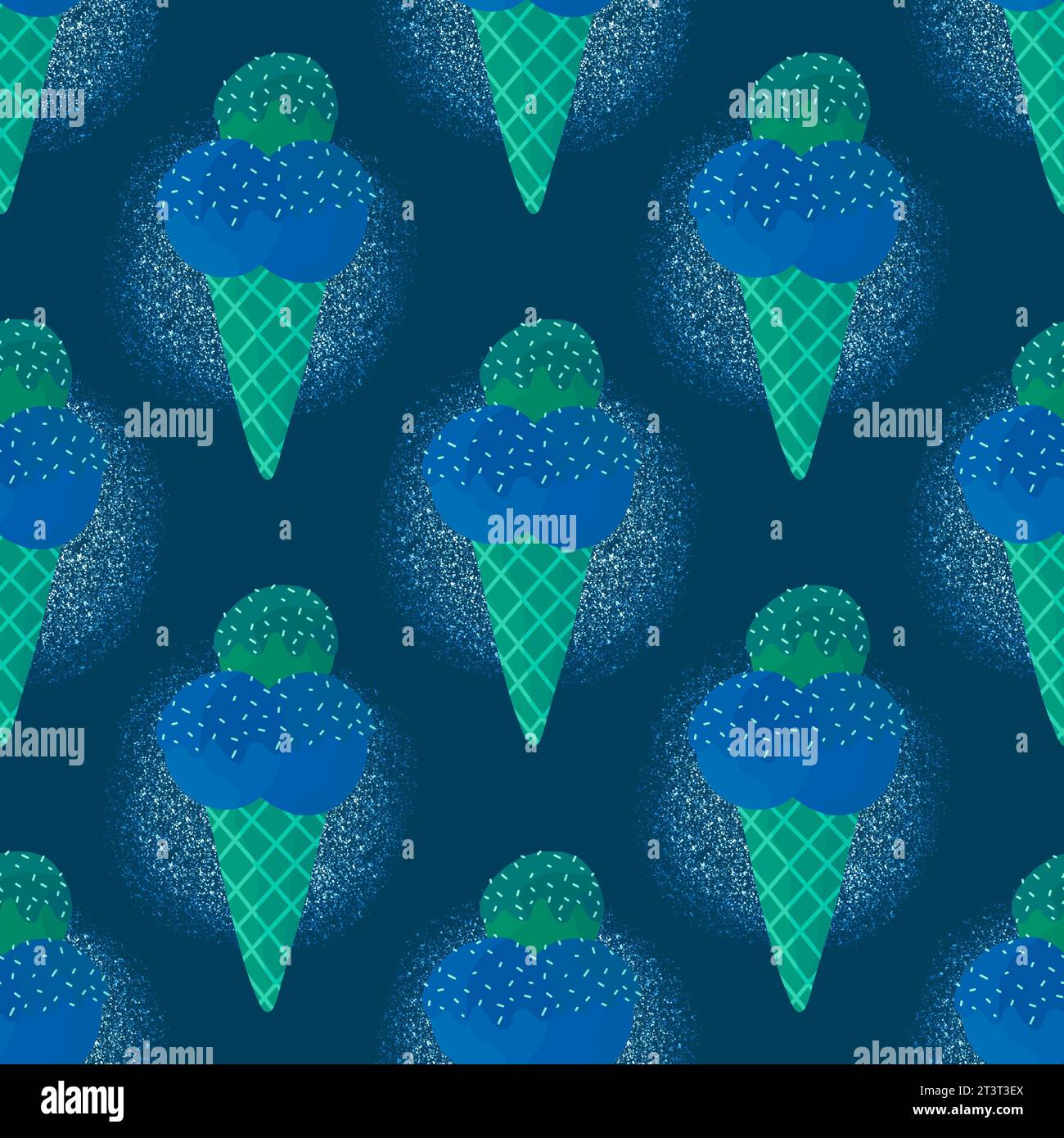 Summer cartoon seamless ice cream pattern for wallpaper and wrapping ...
