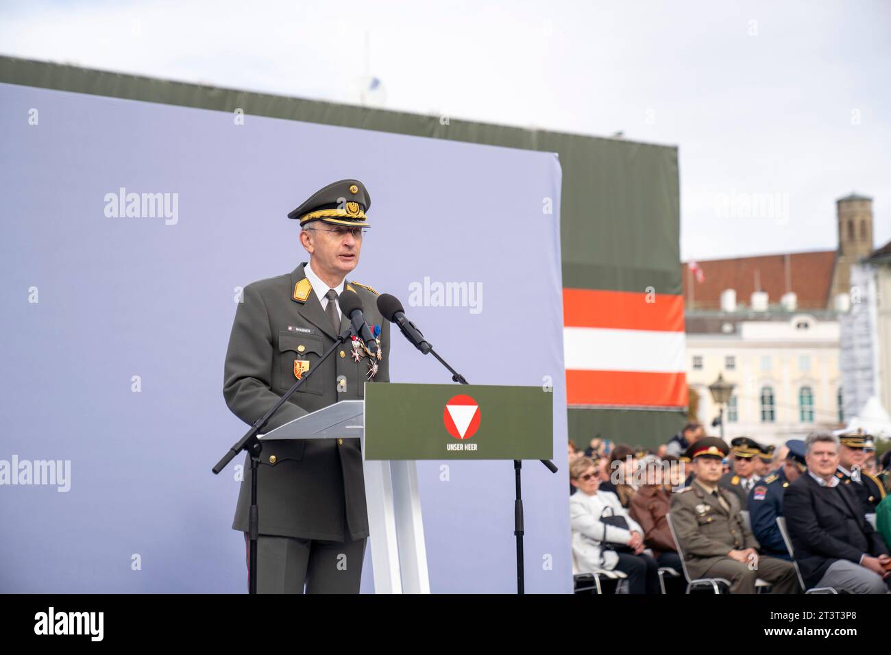 Wien, Österreich. 26 Oktober 2023. General Wagner spricht zu ...