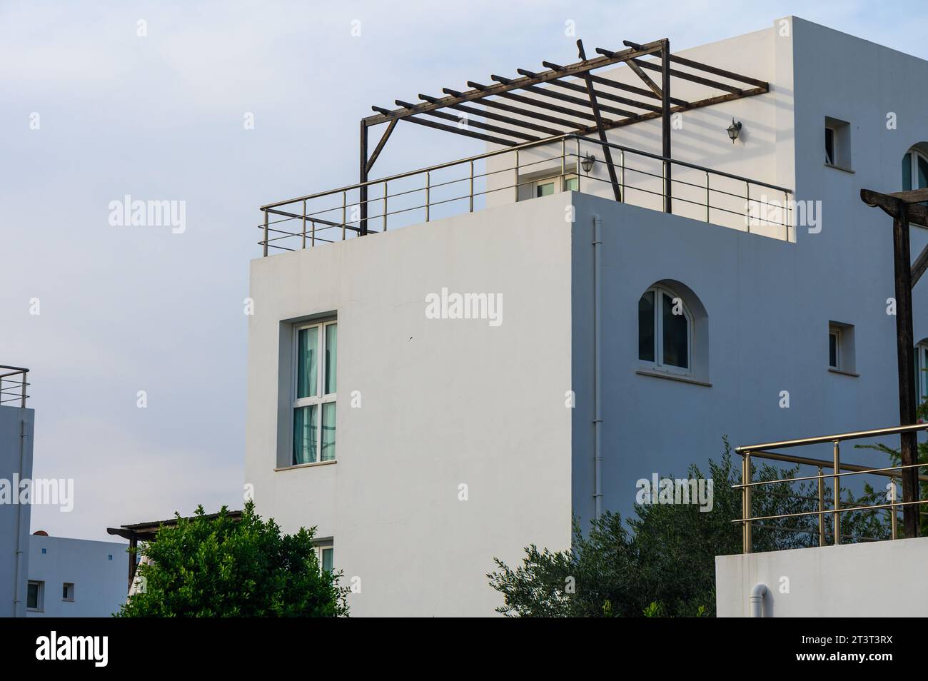 residential complex with white villas in Mediterranean style Stock ...