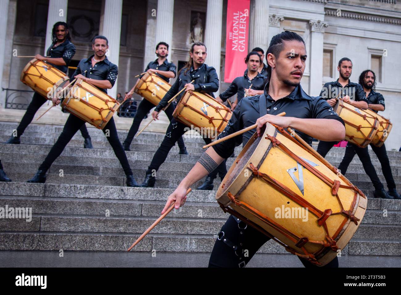 London, UK. 26th Oct, 2023. Drummers from South American group MALEVO ...