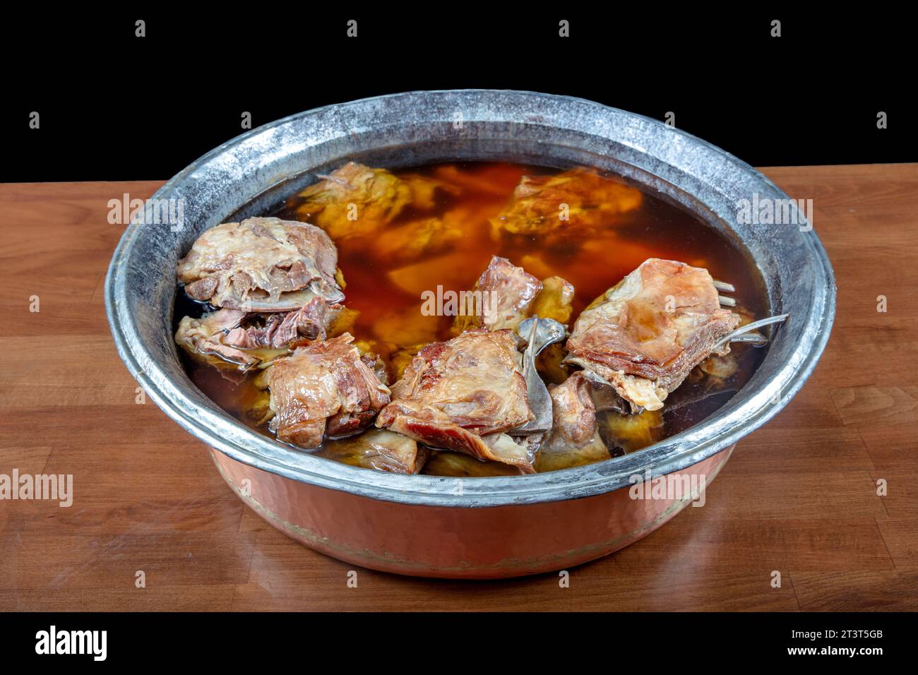 Turkish cuisine lamb for roasting. Roasted lamb chops. Close-up of lamb ...