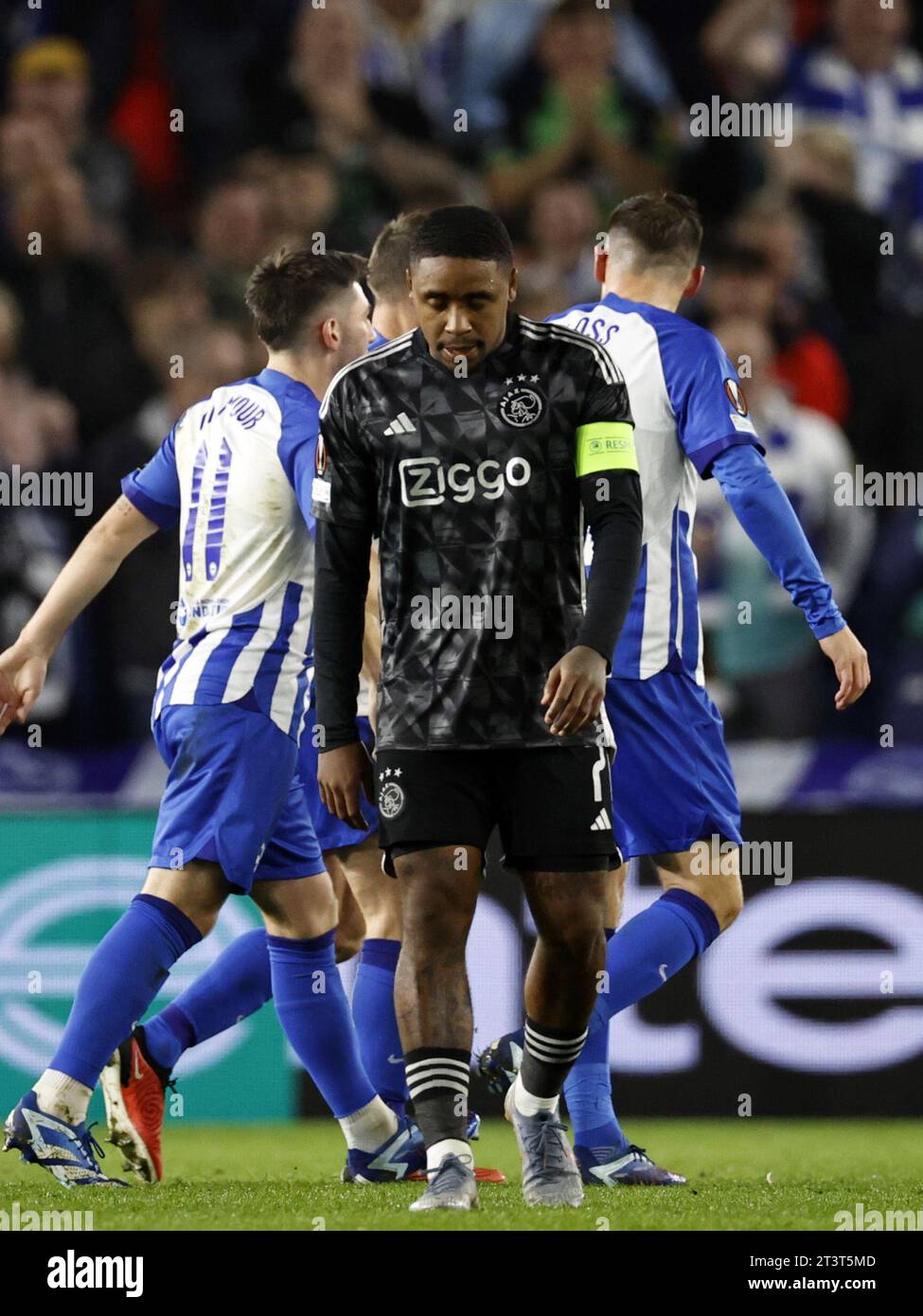 BRIGHTON - Steven Bergwijn of Ajax disappointment after the 2-0 during ...