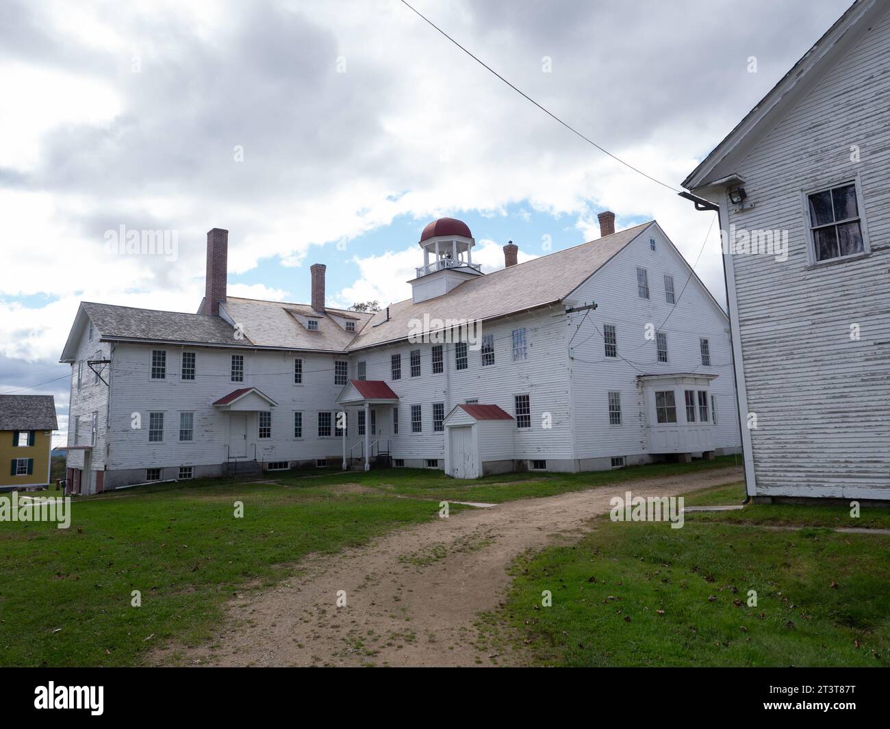 The exterior of the Dwelling House at The Shaker Village in Canterbury ...