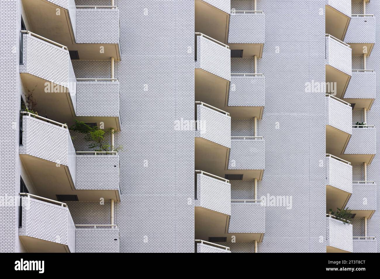 detail picture of a facade of a high rise residential building, with ...