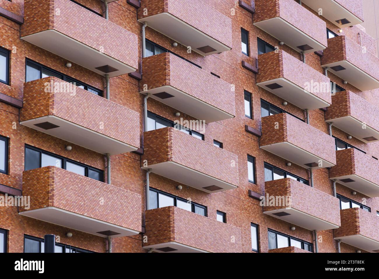 detail picture of a facade of a high rise residential building, with ...